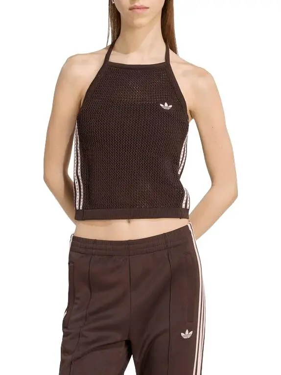 ADIDAS ORIGINALS Open Stitch Halter Top - Aurora Coffee /