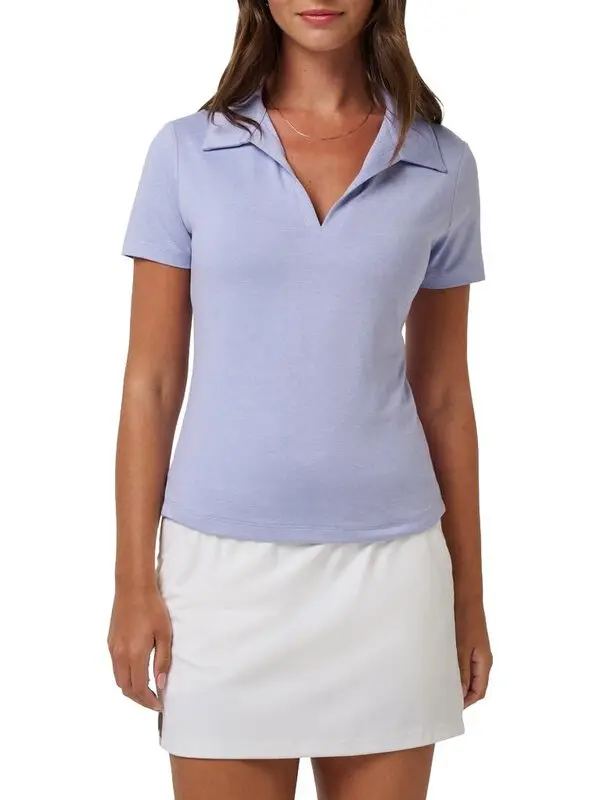 Travis Mathew Skyloft Short Sleeve Polo - Heather Soft Blue