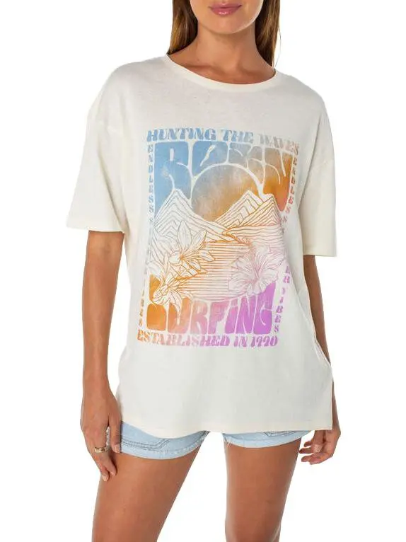 Roxy Oversized Graphic T-shirt - Cloud Dancer