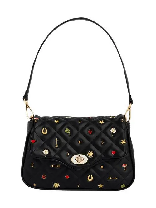 FABLE ENGLAND Mary Quilted Crossbody Clutch - Black
