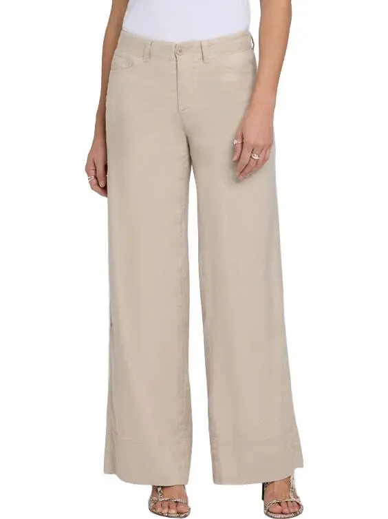 NYDJ Linen Blend Wide Leg Pants - Feather