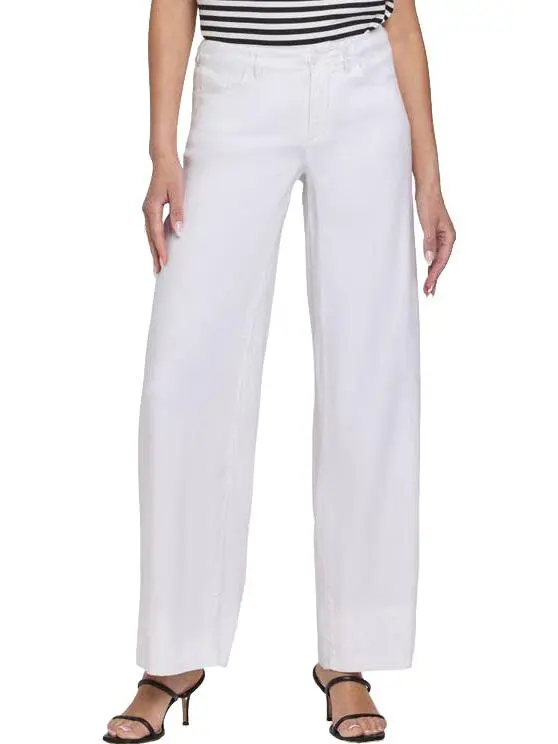 NYDJ Linen Blend Wide Leg Pants - Optic White