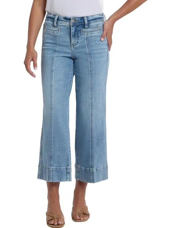NYDJ Teresa Seamed Ankle Wide Leg Jeans - Mist Springs