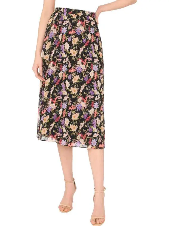 CECE DUPRAZ Sunburst Pleated Midi Skirt - Rich Black