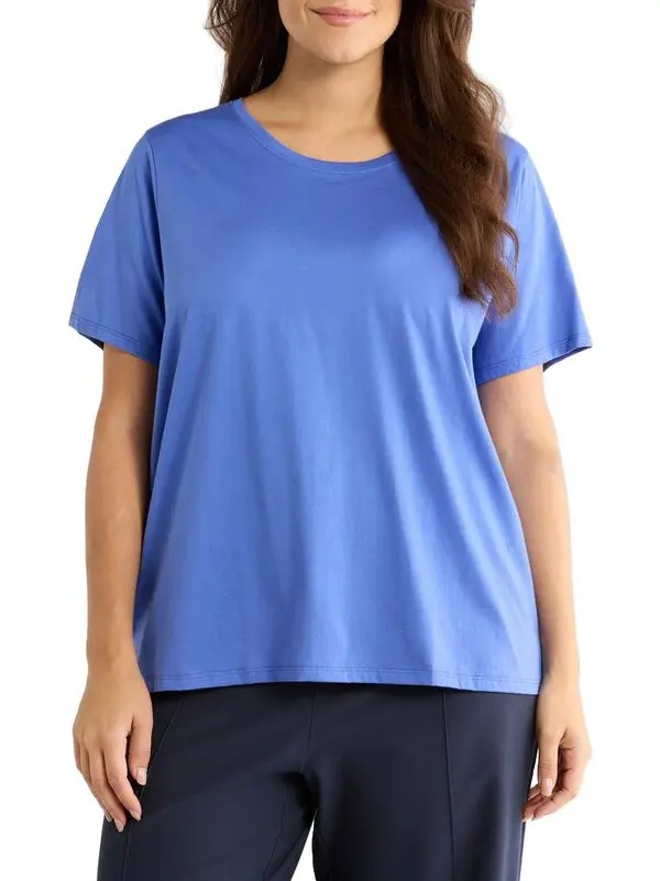 Eileen Fisher Crewneck Organic Cotton T-shirt - Blue Star