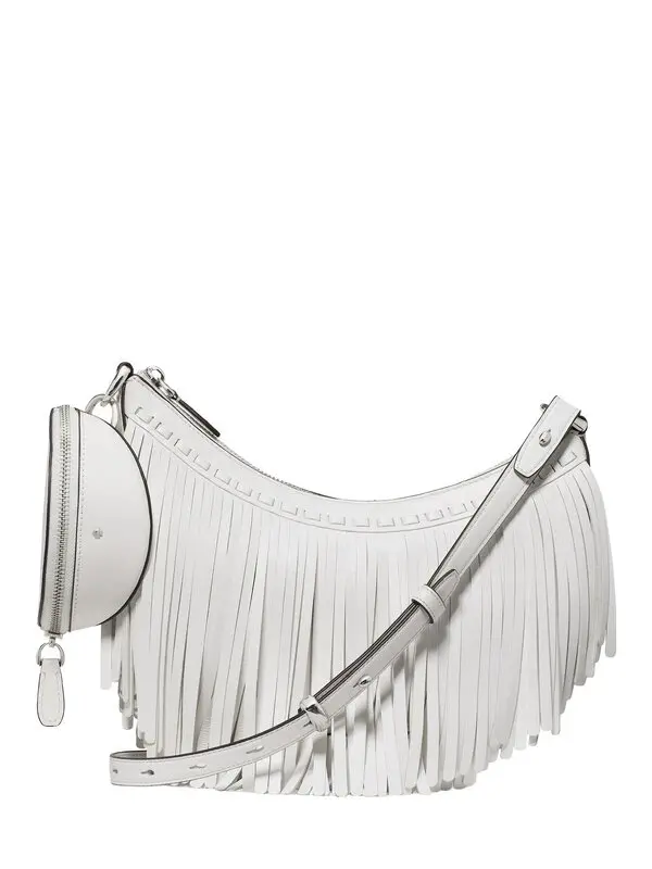 Kate Spade New York Leather Crossbody Bag With Fringe - True White