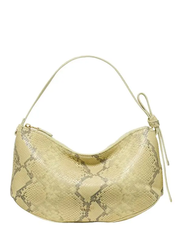 Kate Spade New York Loop Snakeskin-embossed Leather Shoulder Bag - Pale Citron