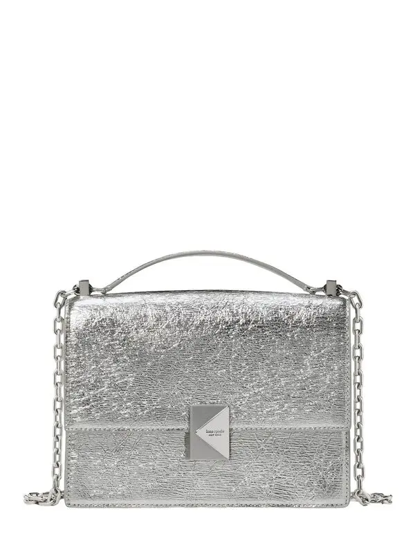 Kate Spade New York Metallic Leather Convertible Crossbody Bag - Silver