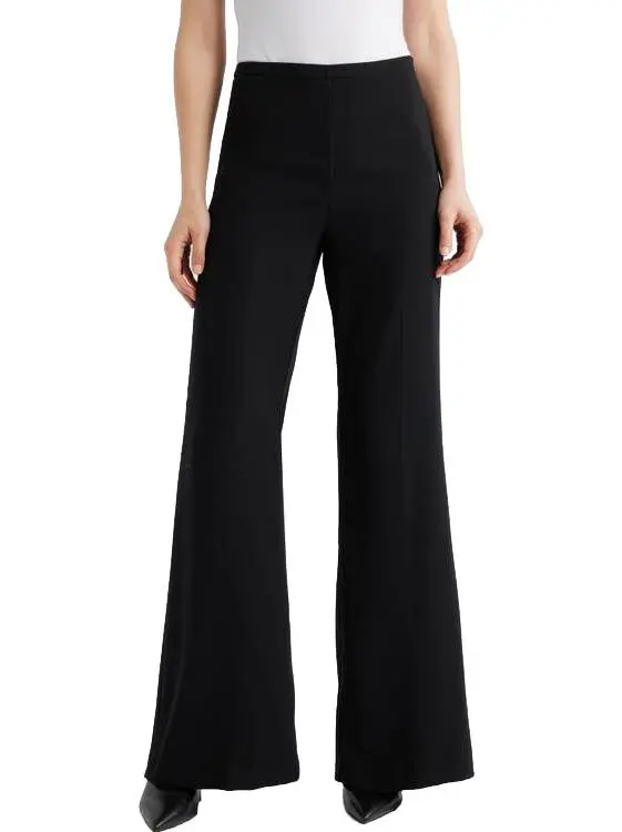Mango High-waist Wide Leg Pants - Black