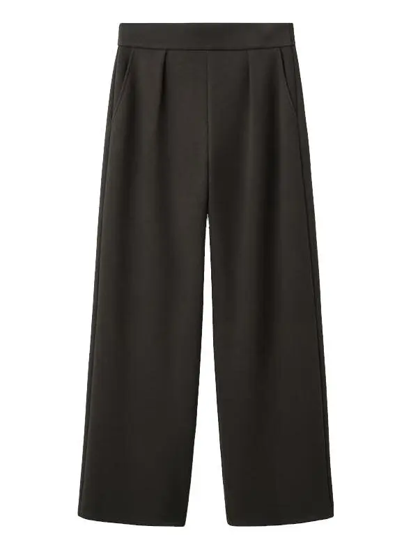 Mango Pleated Elastic Waist Trousers - Chocolate