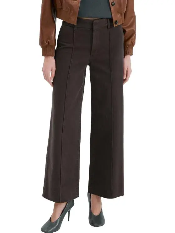 Mango Seamed High-waist Wide-leg Jeans - Chocolate