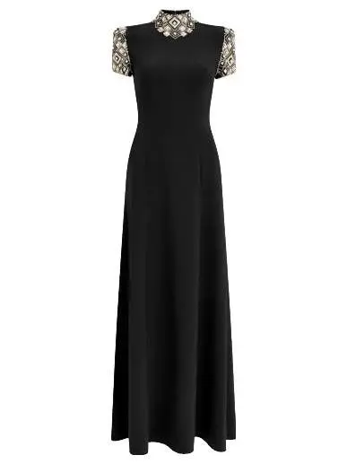 Jenny Packham Embellished Maxi Gown - Liquorice