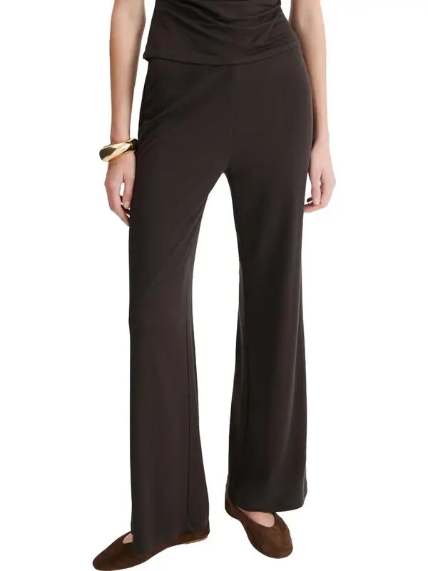 Mango Pull-on Straight Leg Trousers - Brown