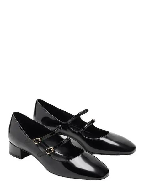 Mango Mary Jane Flats - Black