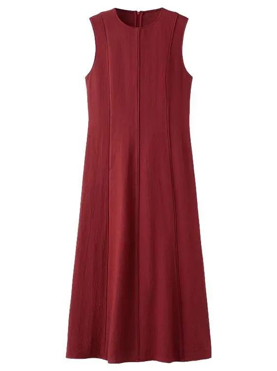 Mango A-line Midi Dress - Cherry