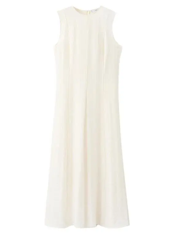Mango A-line Midi Dress - Ecru