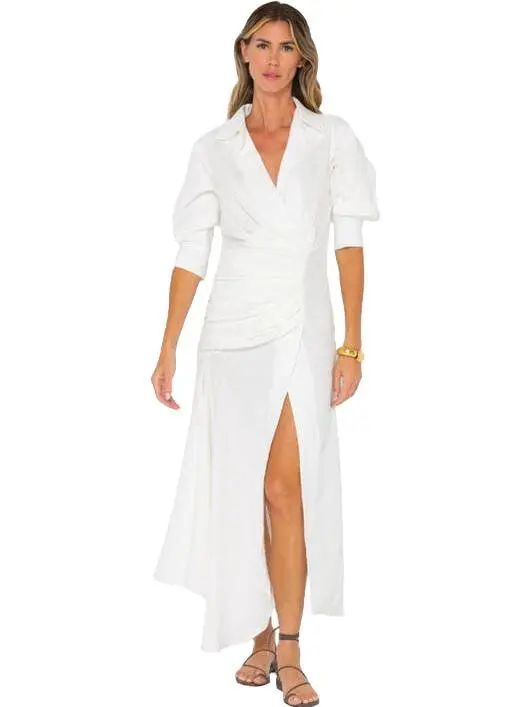 JBQ Lydia Linen Maxi Dress - Ecru