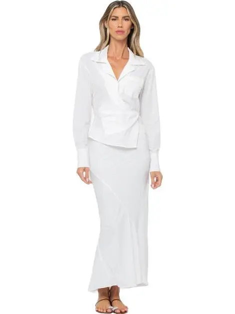 JBQ Maxi Silky Skirt - White