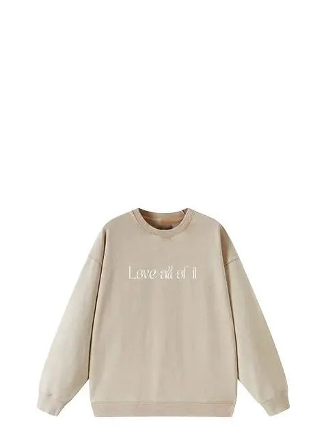 LEZAT Sammie Cotton Sweatshirt - Beige Love All Of It