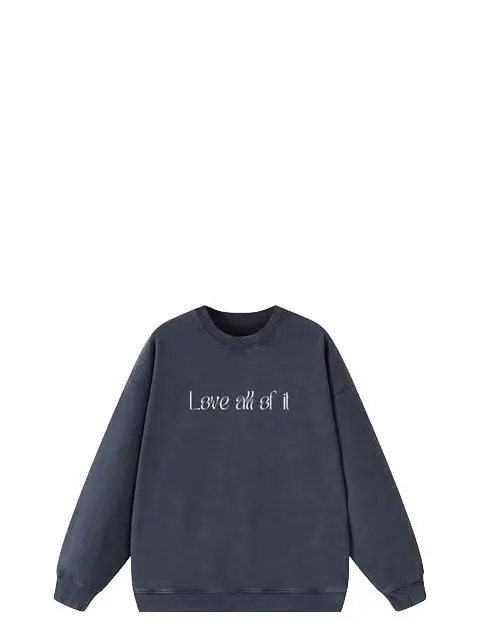 LEZAT Sammie Cotton Sweatshirt - Dark Gray Love All Of It