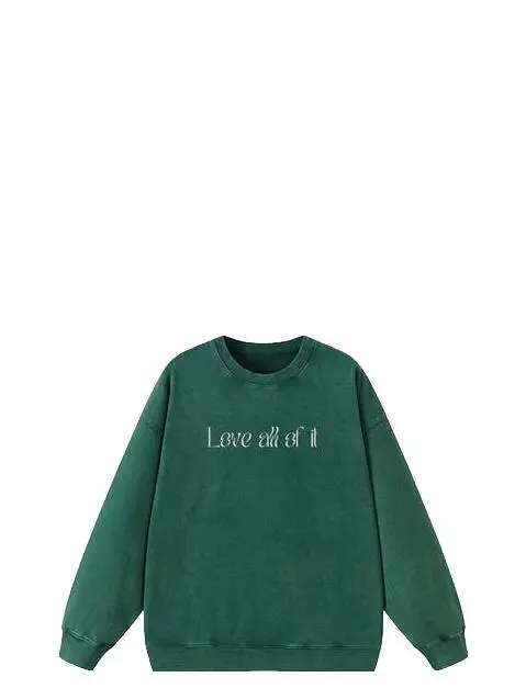 LEZAT Sammie Cotton Sweatshirt - Green Love All Of It