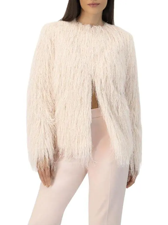 IVONNE Fringe Coat With Snap Closures - Dusty Pink