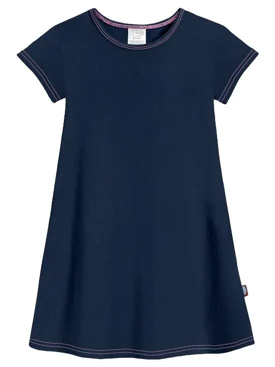 CITY THREADS Soft Knit Jersey Cap Sleeve Dress - Navy