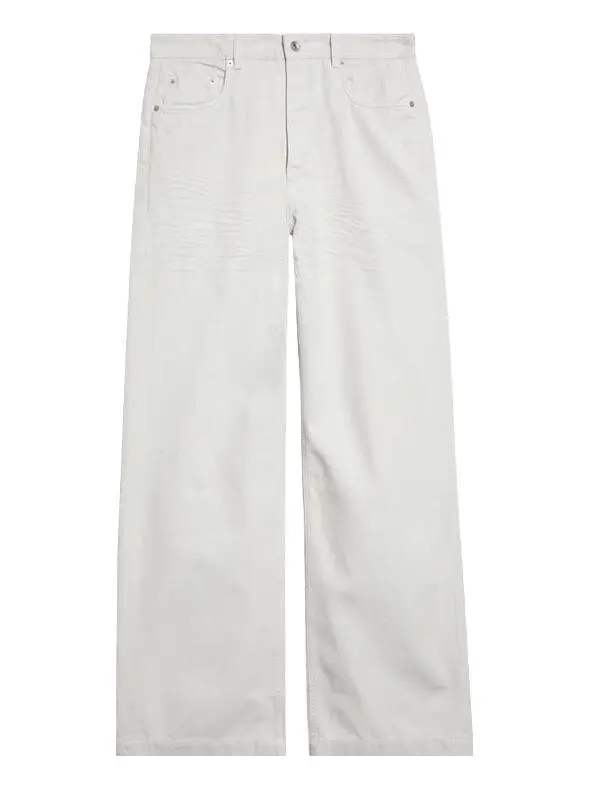 Rick Owens Geth Five-pocket Wide Leg Jeans - Milk Wash
