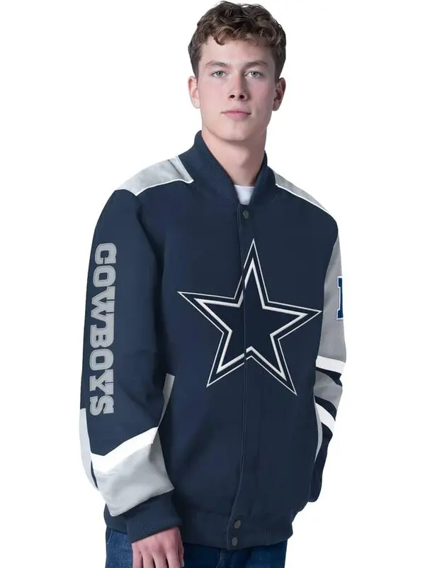 G-III SPORTS BY CARL BANKS Dallas Cowboys Prime Time Full-zip Racing Jacket - Navy