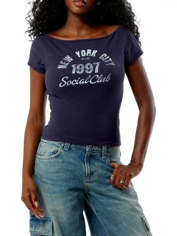 PACSUN Graphic T-shirt - Navy