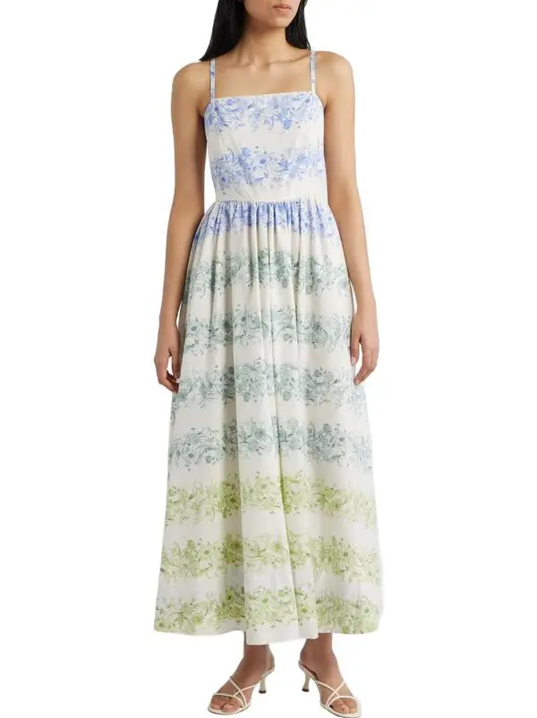 CECE DUPRAZ Empire Waist Sleeveless Cotton Maxi Dress - Kelly Green
