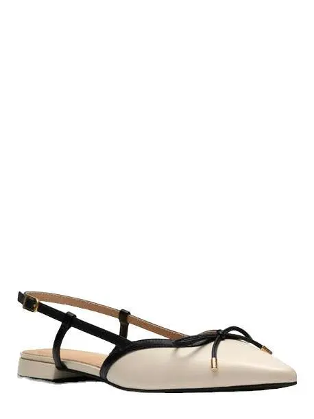 Clarks Sensa Bow Slingback Flat - Cream Leather