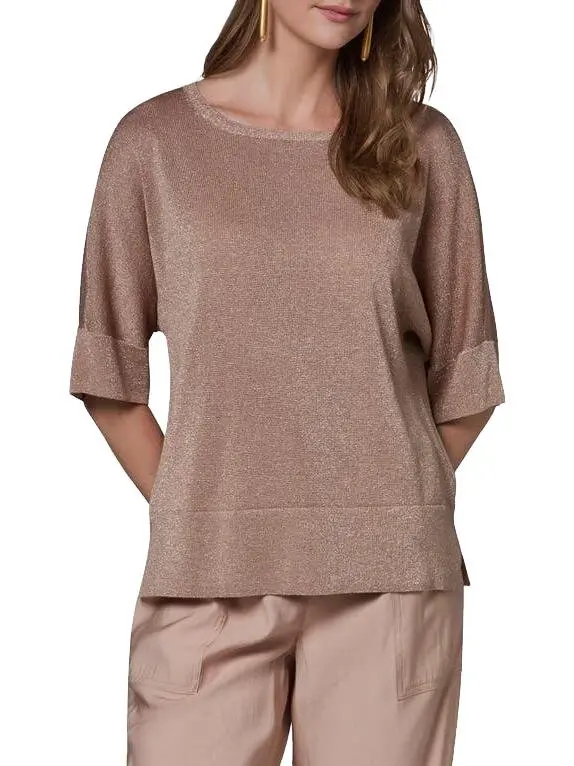 Donna Karan New York Metallic Elbow-length Sleeve Sweater - Umbria
