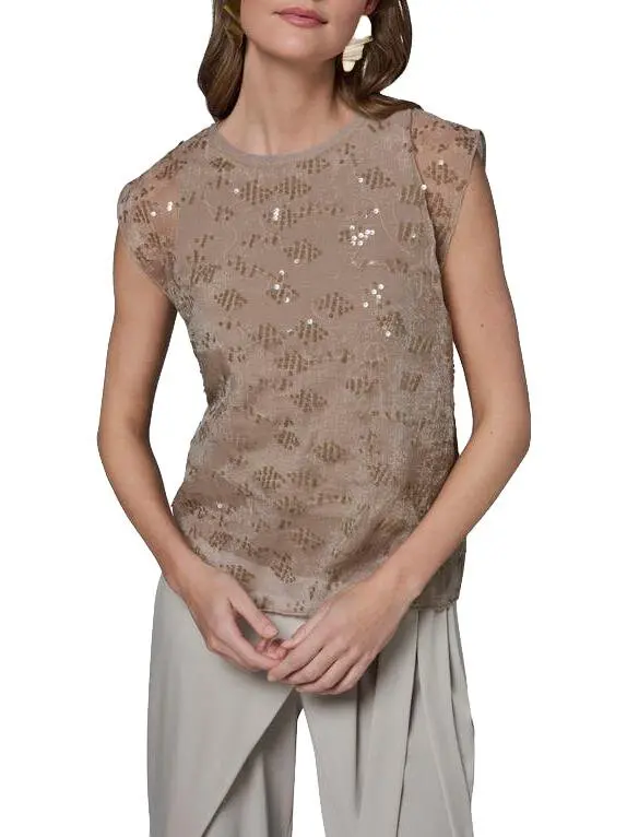 Donna Karan New York Sequin Detail Top - Tuscan Grey