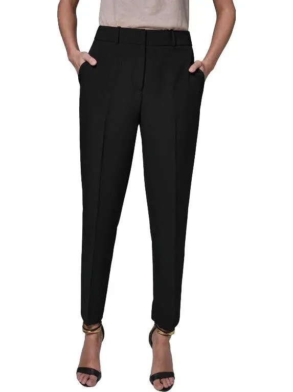 Donna Karan New York Flat Front Slim Fit Trousers - Black