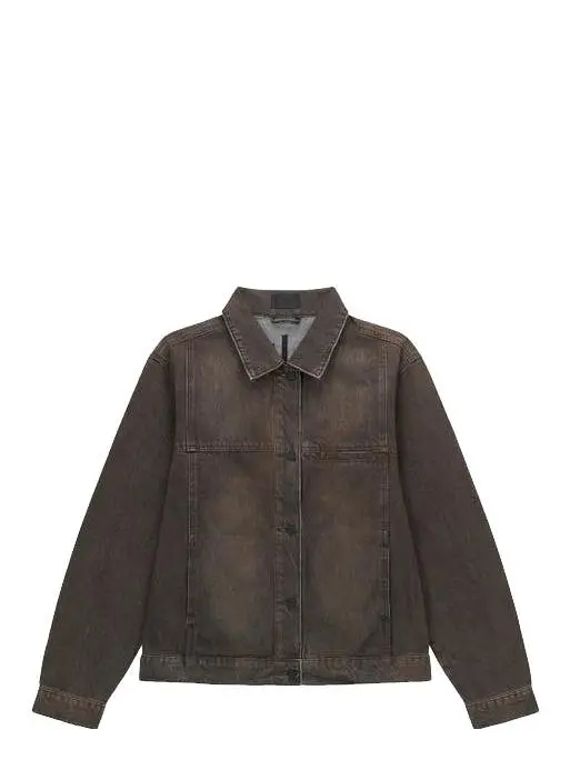 RtA Valentiano Boxy Denim Jacket - Mocha Drift