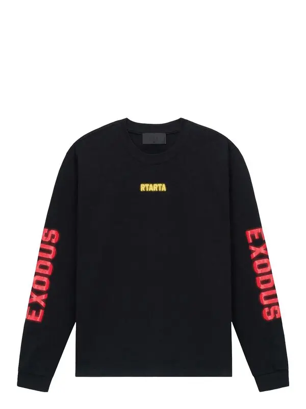 RtA Lawrence Exodus Long Sleeve Graphic T-shirt - Black Exodus