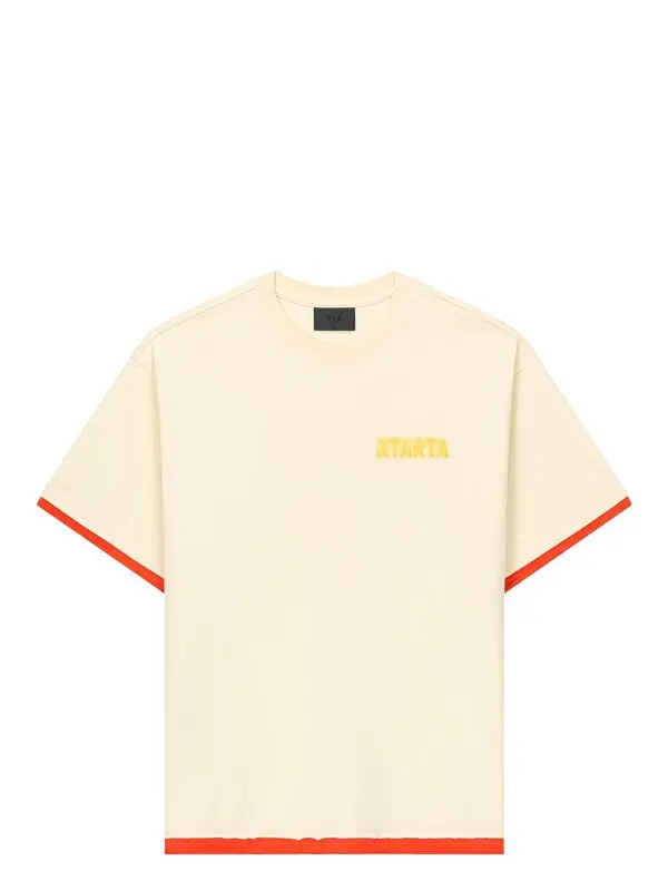 RtA Elian Exodus Double Layer Graphic T-shirt - Raw Sand