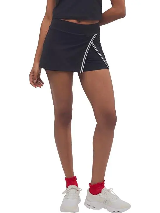 Free People Forehand Faux Wrap Skort - Black