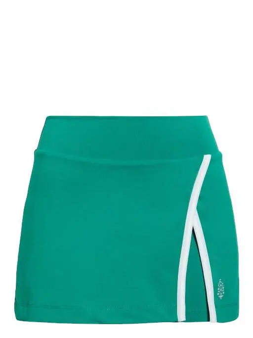 Free People Forehand Faux Wrap Skort - Green Glow Combo