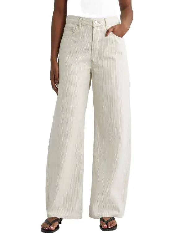 Rails Belmont High-waist Barrel-leg Jeans - Ecru Railroad Stripe