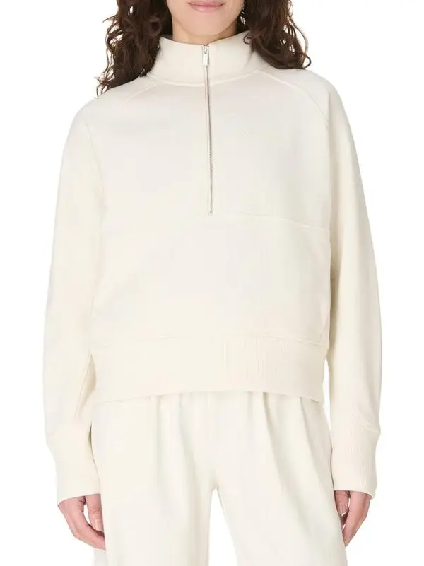 Sweaty Betty Revive Half-zip Sweatshirt - Lily White