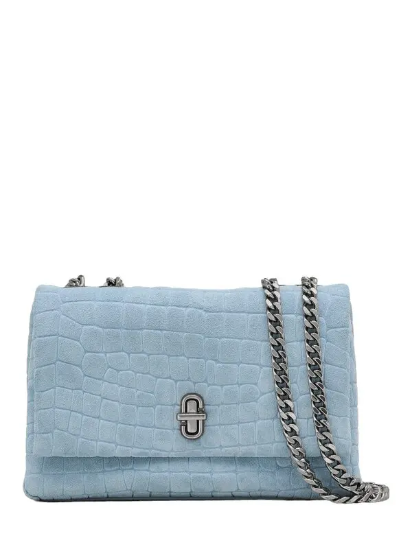 Marc Jacobs The Suede Croc Slim Dual Convertible Shoulder Bag - Blue Mist