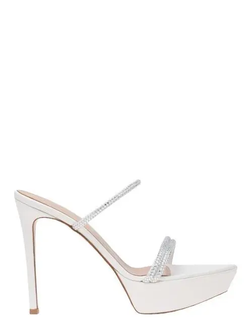 GIANVITO ROSSI Cannes Platform Mules - White