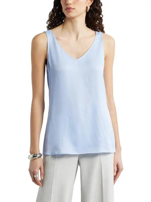 Nordstrom Satin Shell Top - Blue Floaty