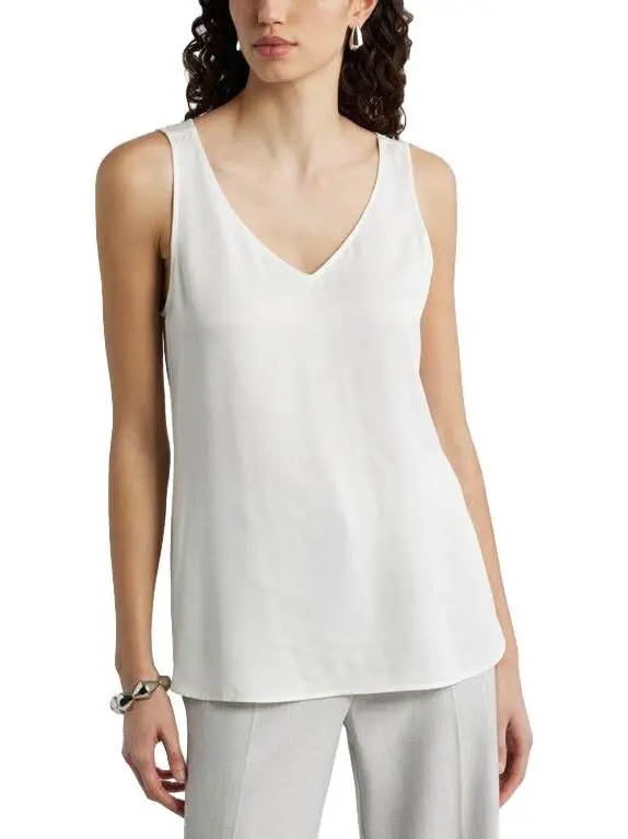 Nordstrom Satin Shell Top - Ivory Tofu