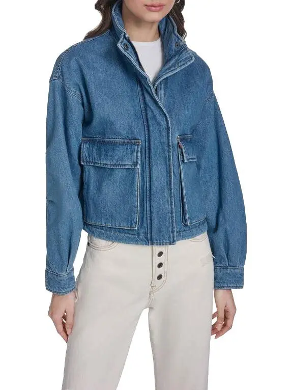 LEVI'S Cropped Surplus Jacket - Light Wash Denim