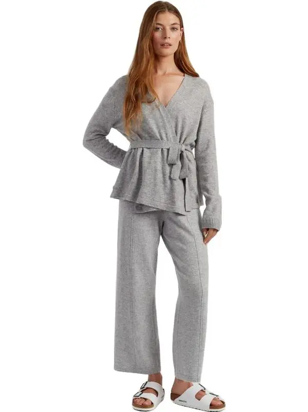 Chinti & Parker Lightweight Wool-cashmere Wrap Cardigan - Light Grey