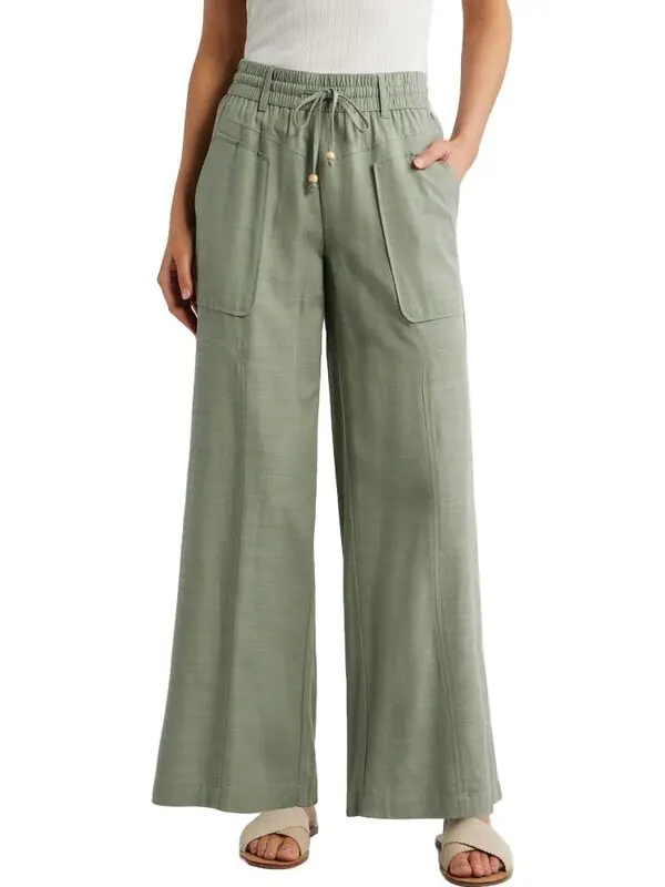 Wit & Wisdom Skyrise Wide Leg Pants - Loden Green