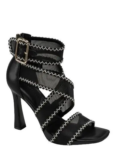 Karl Lagerfeld Paris Careliz Ankle Strap Sandal - Black/white